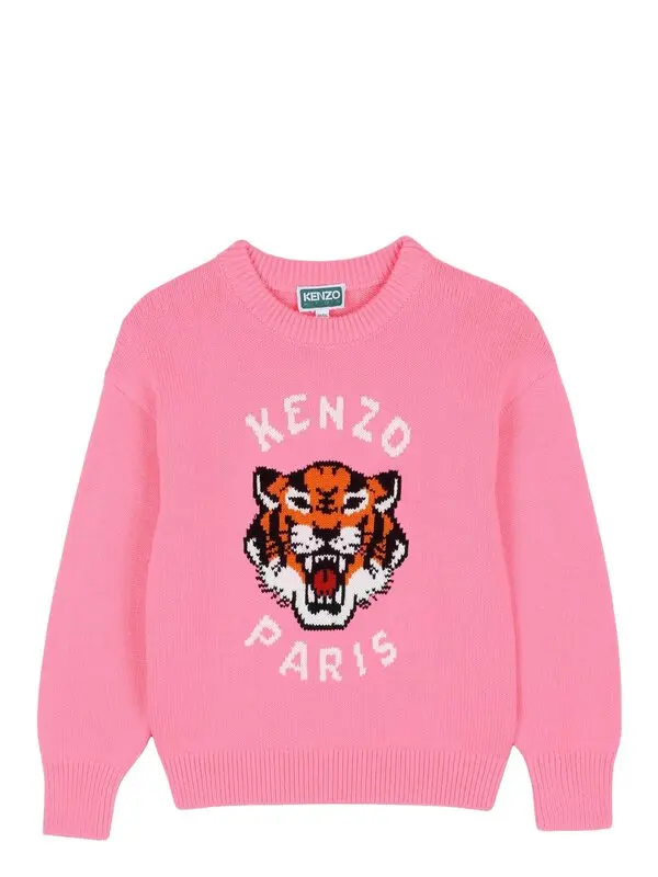 Kenzo Tiger Intarsia Knit Crewneck Sweater - No
