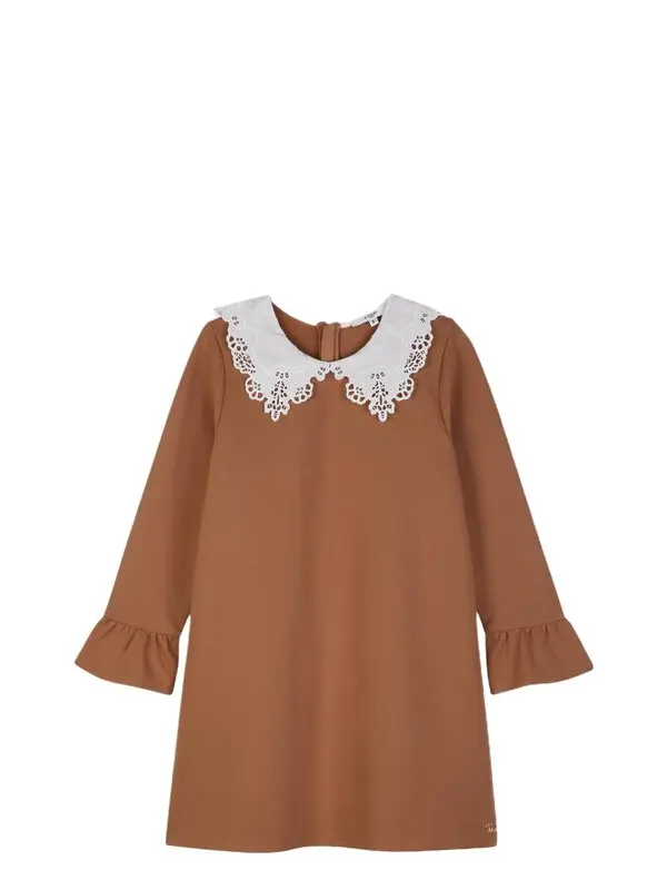 Chloé Lace-collar Ruffled-cuff A-line Dress - No