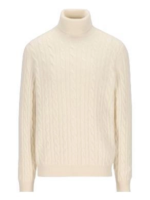 Loro Piana Turtleneck Cable-knit Sweater - Light Brown