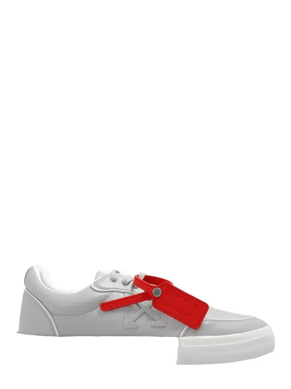 Off-White Low Vulcanized Outlined Leather Sneakers - Gray