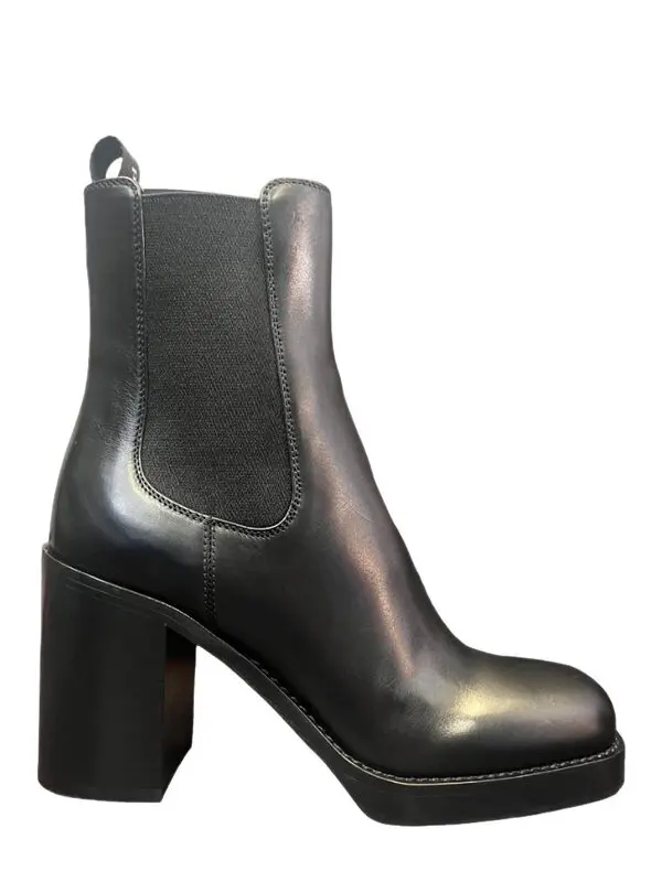 Prada High Heel Chelsea Boots - Black