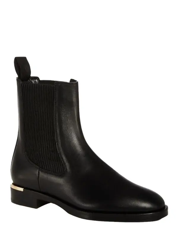 JIMMY CHOO Almond Toe Chelsea Boots With Elastic And Pull Tab - Black