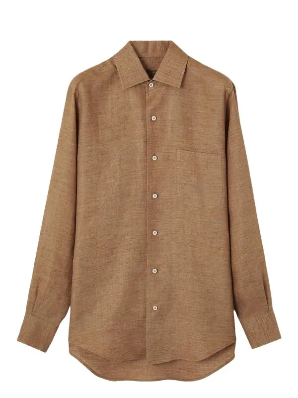 Loro Piana André Shirt With Mother-of-pearl Buttons - Brown