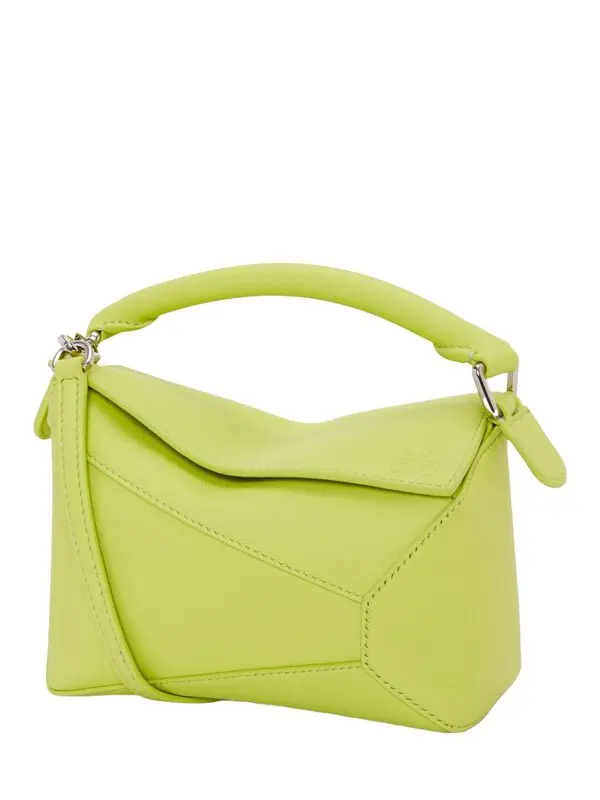 Loewe Mini Puzzle Bag In Classic Calfskin - Fennel