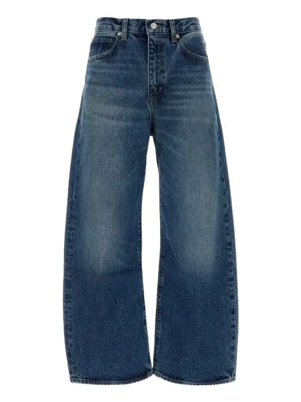 FRAME Washed Wide-leg Jeans - Blue