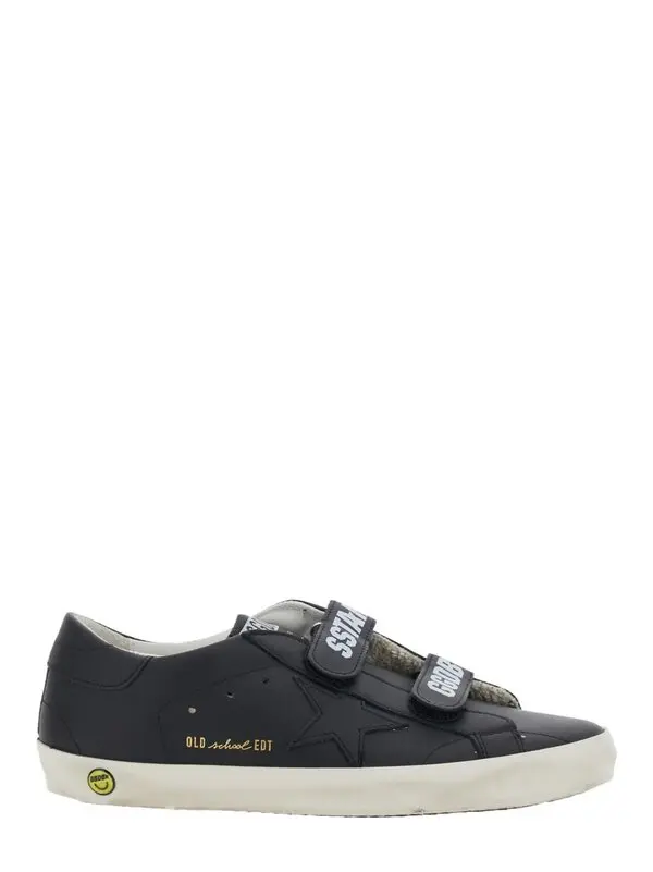 GOLDEN GOOSE Round-toe Low-top Sneakers With Hook-and-loop Closure - Black