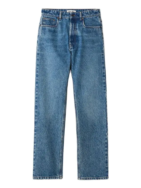Miu Miu Five-pocket Stonewashed Denim Jeans - Navy