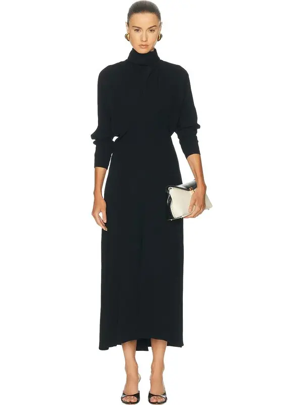 TOTEME Slouch Waist Scarf Dress - Black