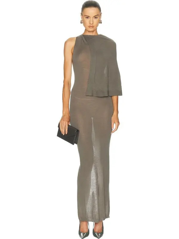 Rick Owens Sleeveless Scarf Gown - Dust