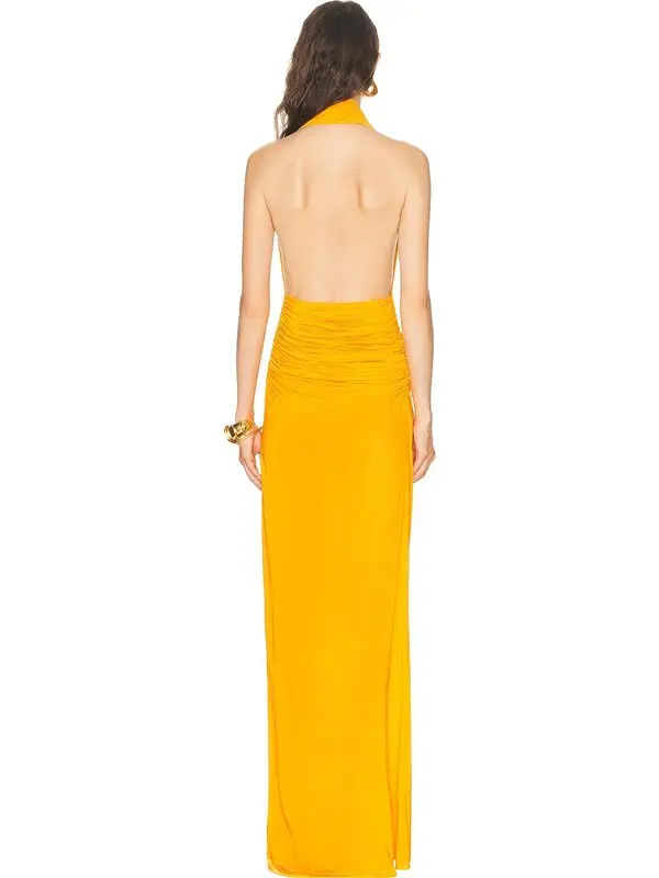 Alex Perry Halter Twist Gown - Marigold