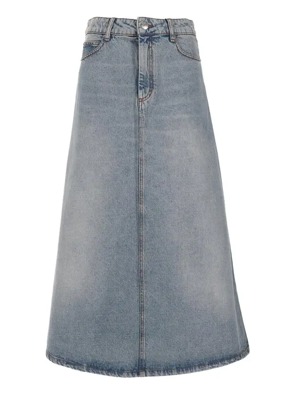 AMI Paris Cotton Maxi Skirt - Denim