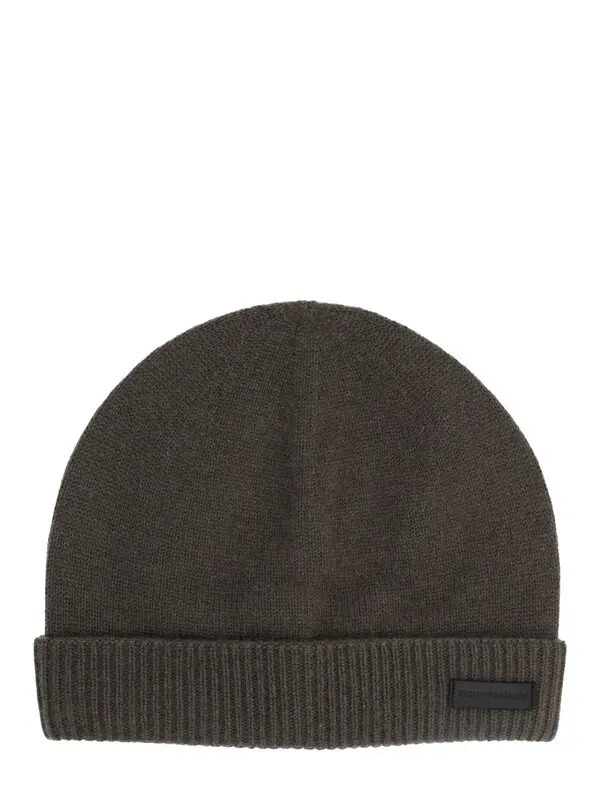 Emporio Armani Ribbed Beanie - Brown