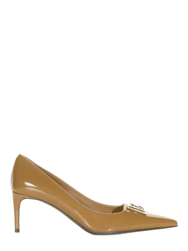 Dolce & Gabbana Dg Plaque Pointed Toe Pumps - Brown