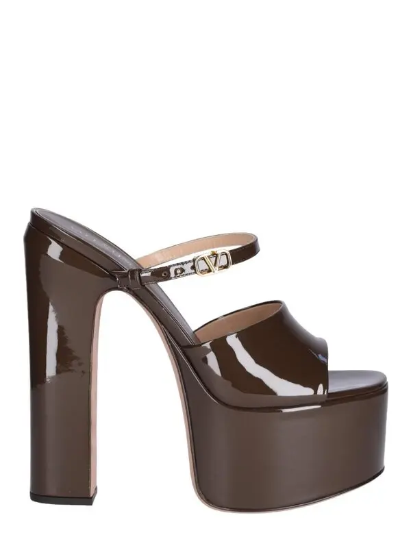 Valentino Garavani Logo Platform High-heeled Sandals - Brown