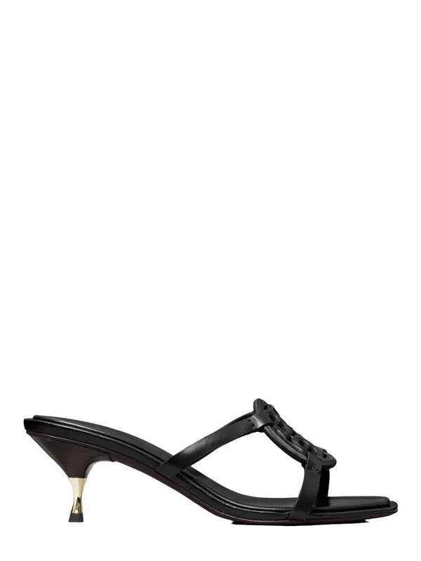 Tory Burch Logo Detailed Heeled Sandals - Black
