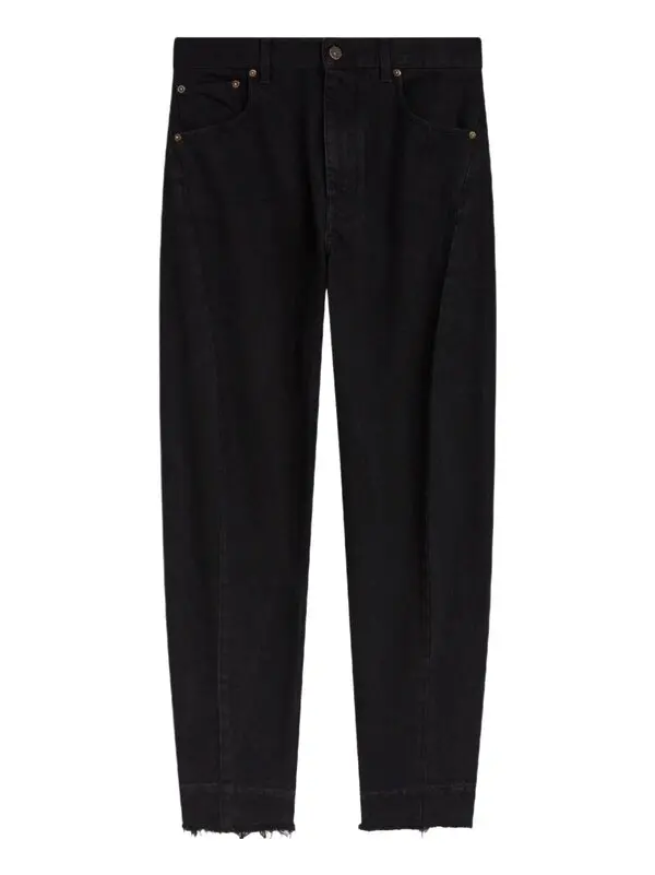 Phoebe Philo Fringed Edge Straight-leg Jeans - Black