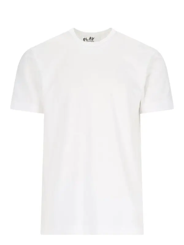 Play Comme Des Garcon Comme Des Garçons Play Logo Detailed Crewneck T-shirt - White