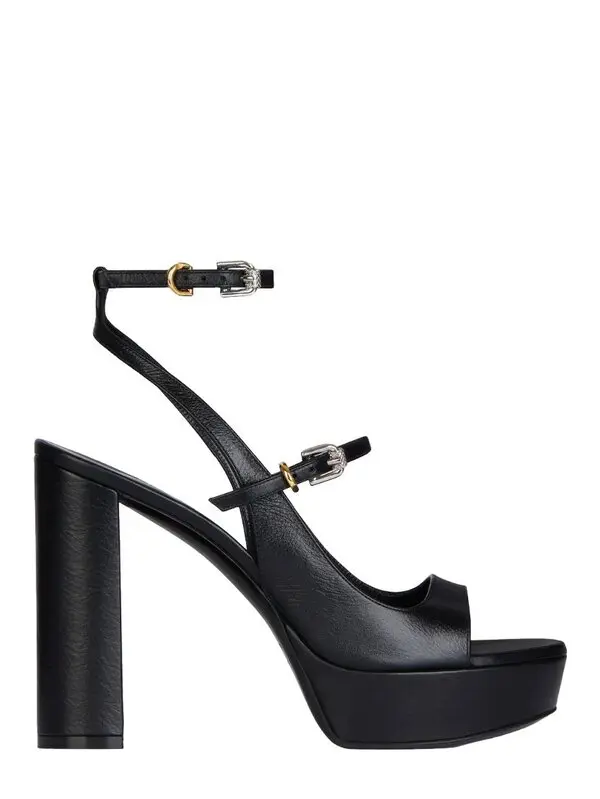 Givenchy Double Strapped Platform High Heel Sandals - Black