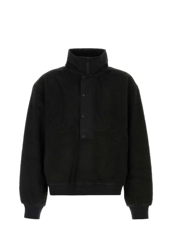 ENTIRE STUDIOS Half-zip Fleece Sweatshirt - Black