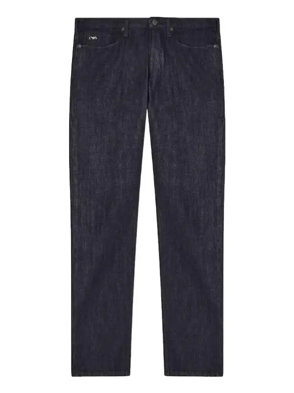 Emporio Armani Slim-fit Jeans In Stretch Denim With Streaks - Black