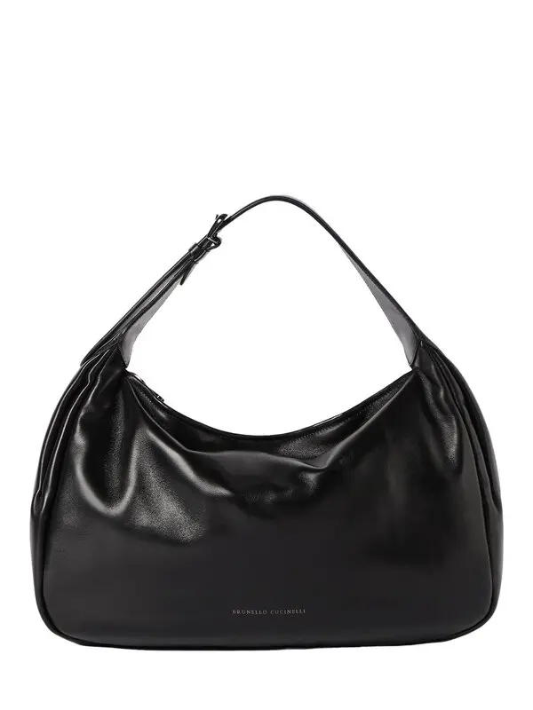 Brunello Cucinelli Nappa Leather Boule Bag - Black