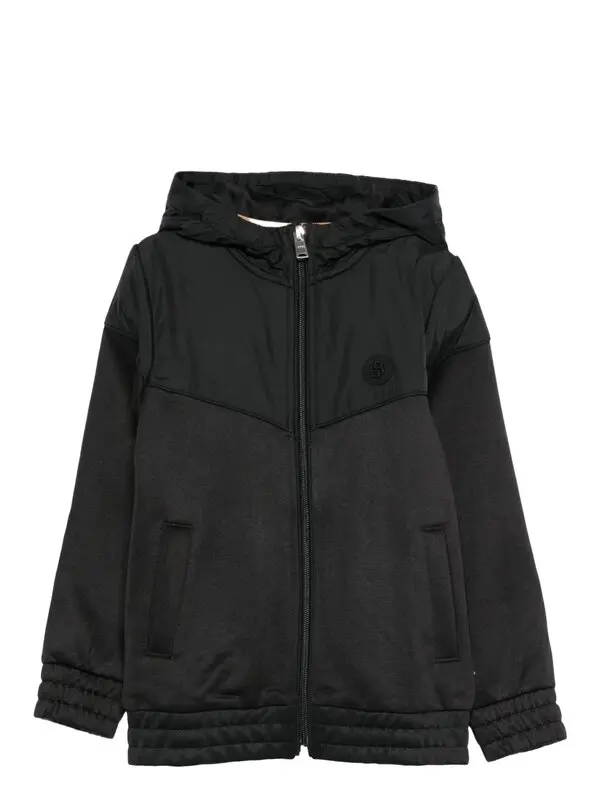 Hugo Boss Paneled Track Jacket With Hood - Black