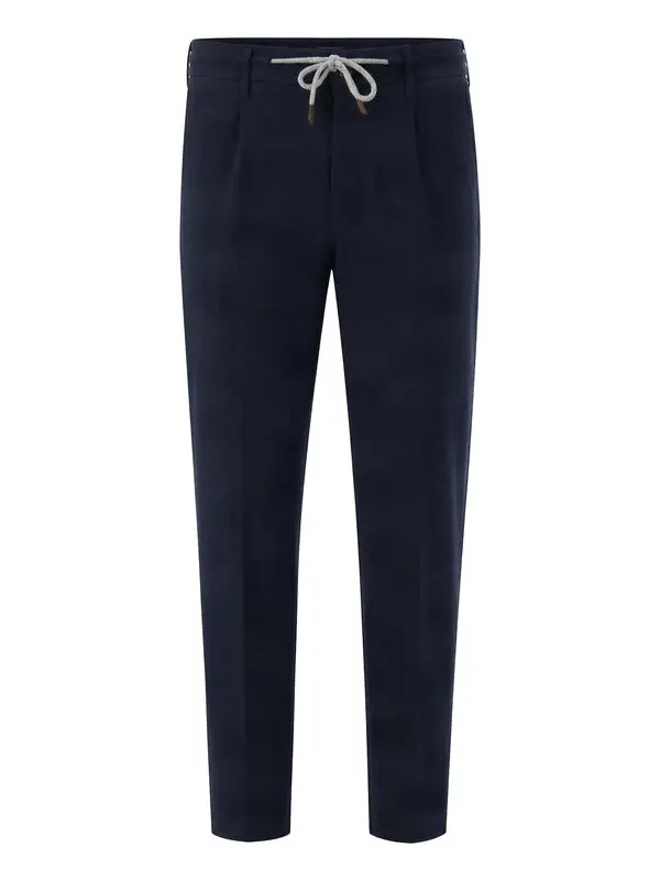 Eleventy Slim-fit Drawstring Trousers - Blu