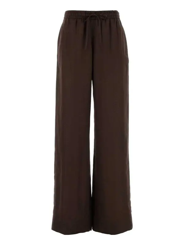 Stella McCartney Stars Jacquard Wide-leg Satin Pants - Coffee