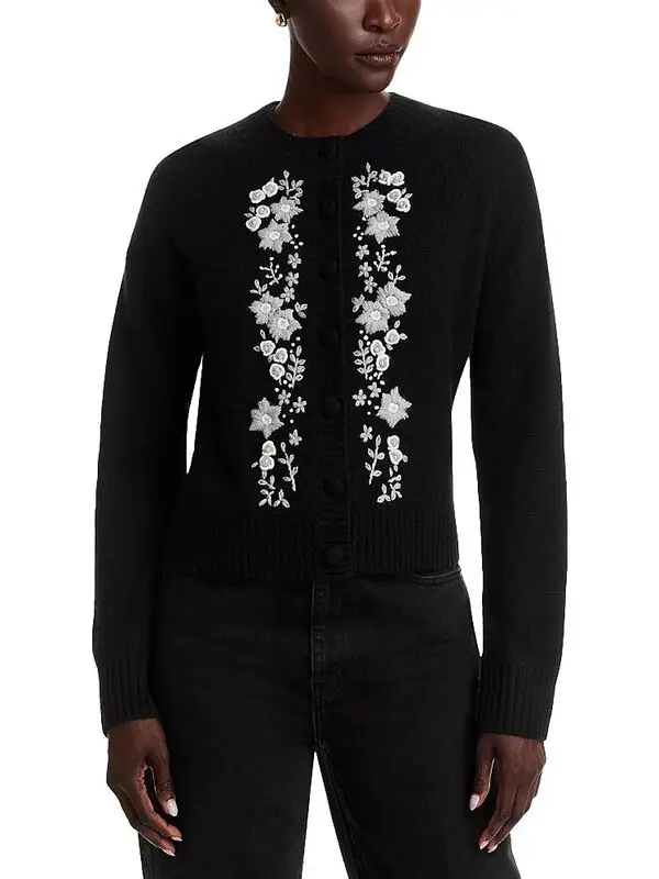 Bloomingdale'S C Cardigan - Black/ivory
