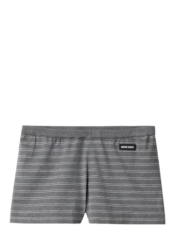 Miu Miu Striped Jersey Boxer Shorts - Gray