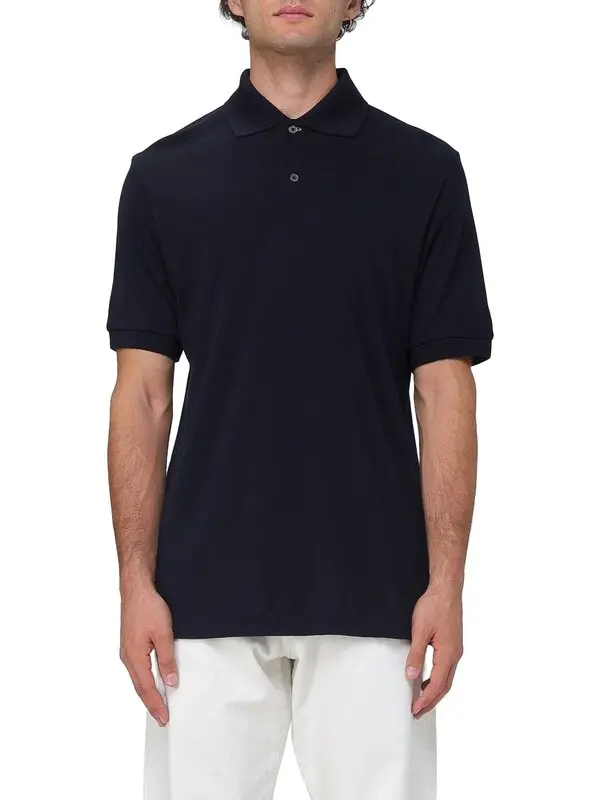 Paul Smith Short-sleeve Knitted Wool Polo Shirt With Ribbed Collar - Navy