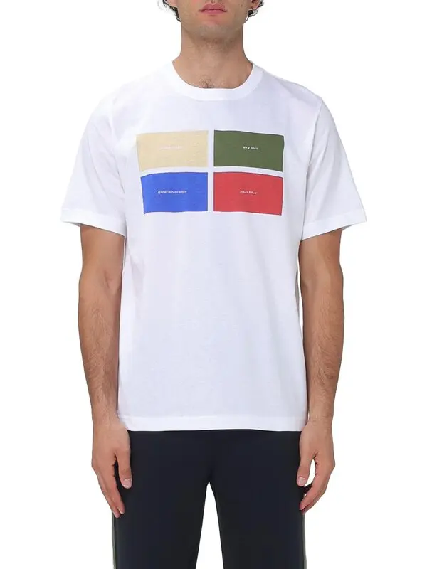 Paul Smith Contrasting Graphic Print Organic Cotton Crewneck T-shirt - White