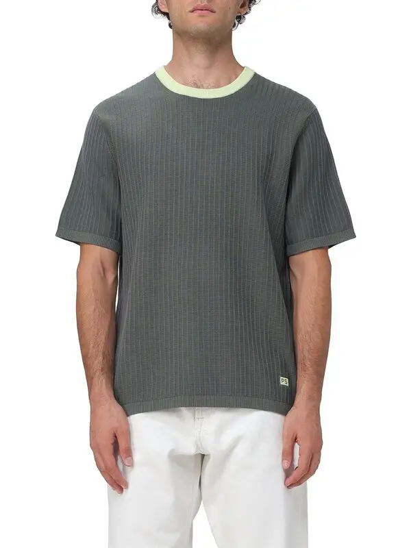 Paul Smith Ribbed Knit Short Sleeve Pullover - Kaki