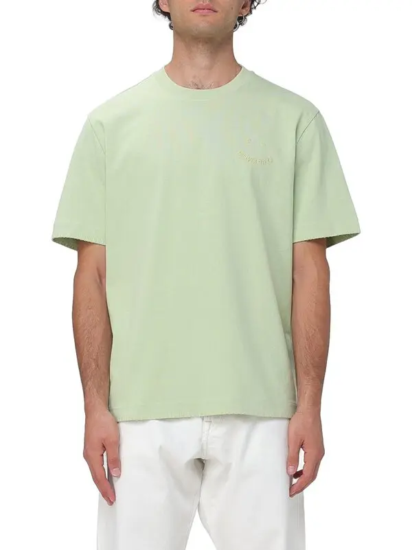 Paul Smith Relaxed Fit Cotton T-shirt With Embroidered Logo And Dropped Shoulders - Lime