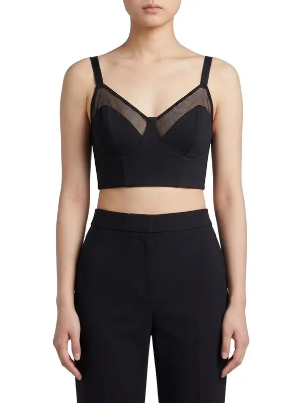 Elisabetta Franchi Cropped Corset Top - Black
