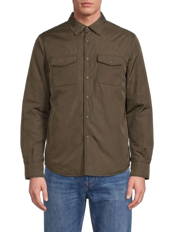 Aspesi Nylon Shirt Jacket With Thermore® Padding - Green