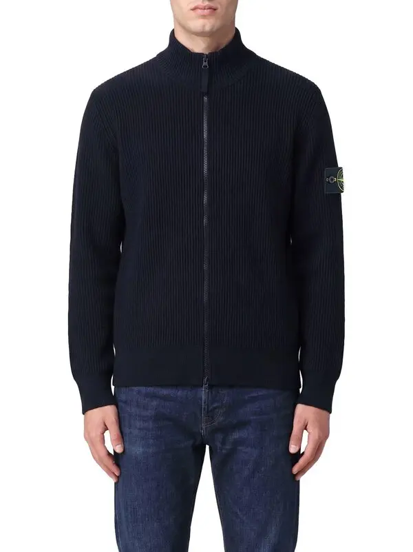 Stone Island Ribbed Knit Sweater - Blue