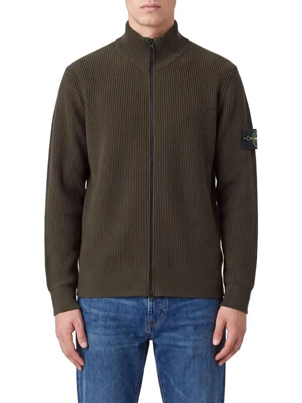 Stone Island Ribbed Knit Sweater - Grey