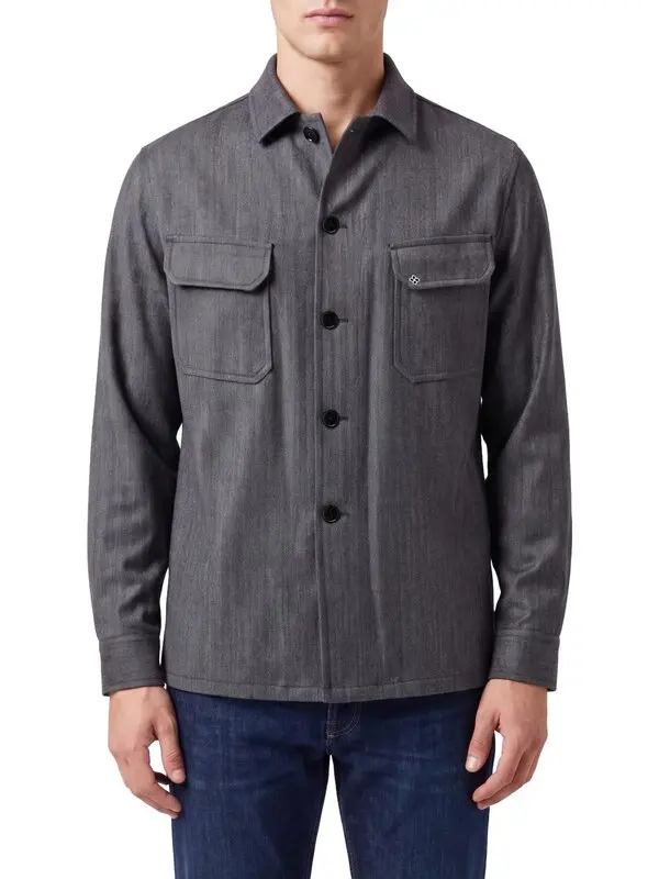 Tagliatore Textured Shirt Jacket - Black
