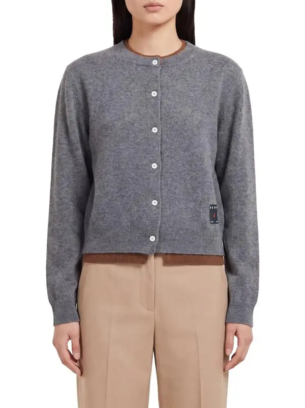 Marni Cashmere Crew Neck Cardigan - Grey