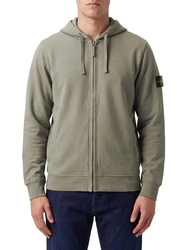 Stone Island Zip-up Hoodie - Green