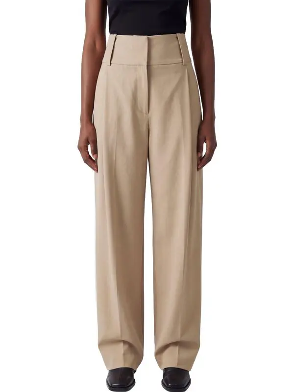 Sportmax Tailored Wide Leg Trousers - Beige