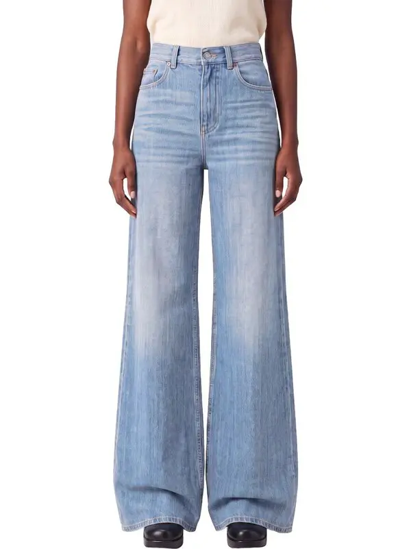 Chloé High-waisted Wide Leg Jeans - Gnawed Blue