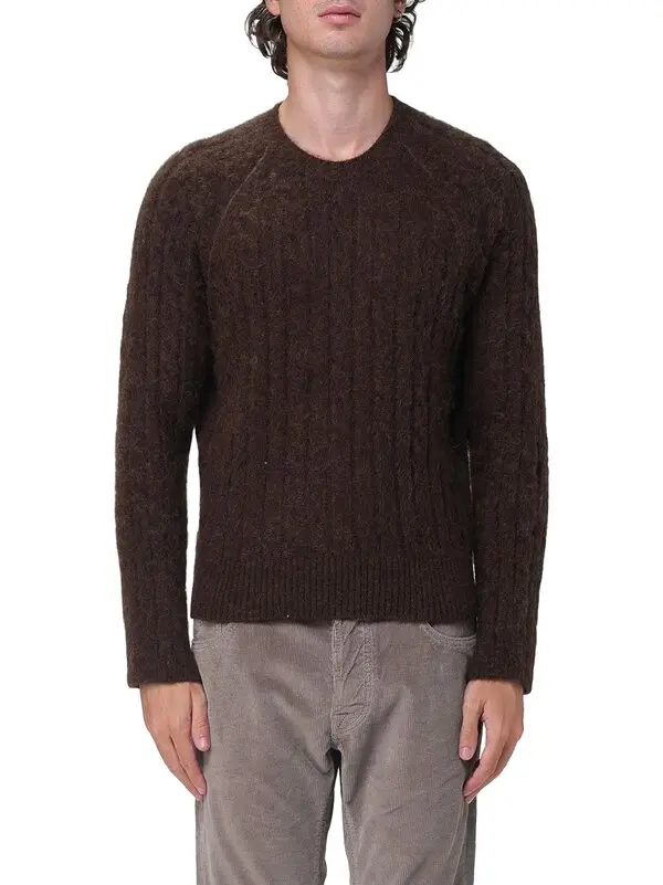 DIANA STUDIO Chunky Cable Knit Crewneck Sweater - Burnt