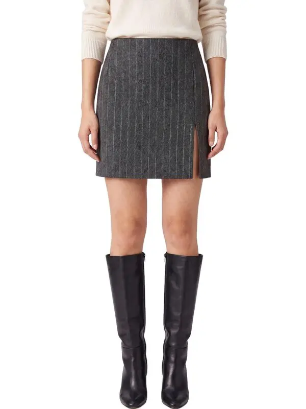 Andamane Pinstriped Skirt - Grey