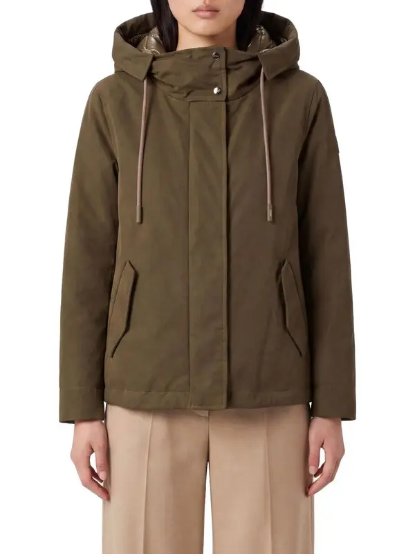 Herno Parka With Drawstring Hood - Green