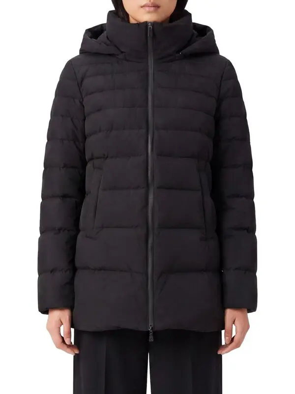 Herno Quilted Hooded Jacket - Black