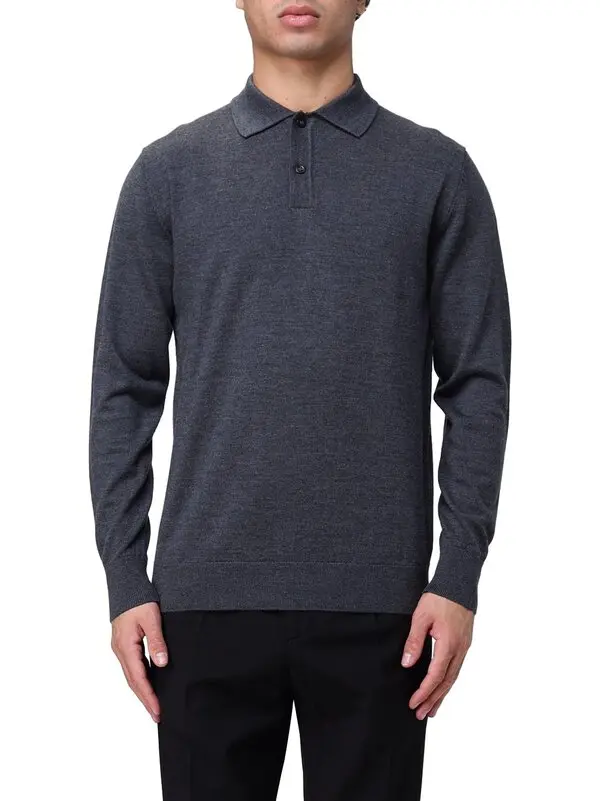 DIANA STUDIO Long-sleeved Knit Cotton Polo With Ribbed Collar - Brown