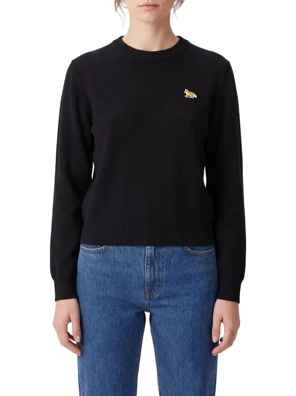 Maison Kitsuné Crew Neck Sweater - Black