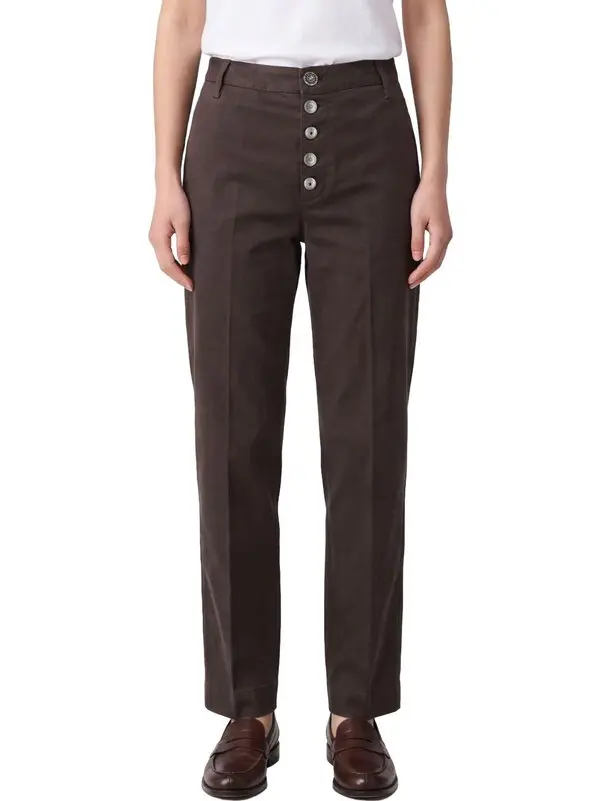 DONDUP Tailored Button-detailed Trousers - Brown